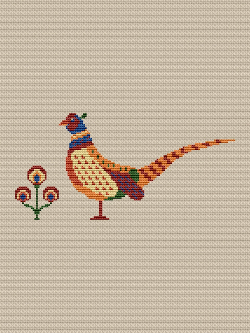 Pheasant - cross stitch pattern – Kate Stitch Land