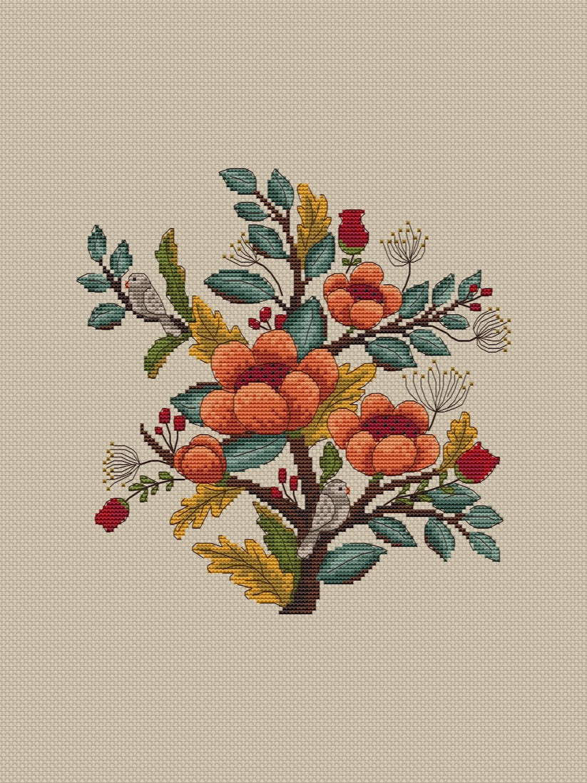Autumn Branch - cross stitch pattern – Kate Stitch Land