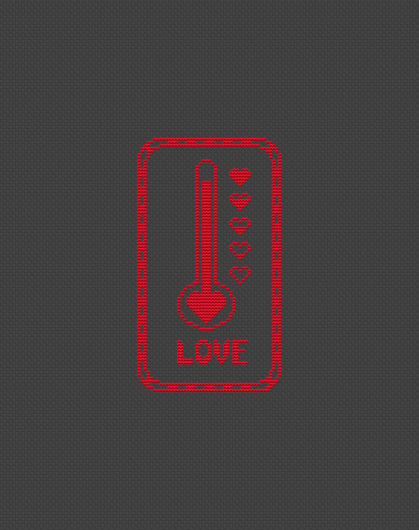 Temperature of Love - cross stitch pattern – Kate Stitch Land