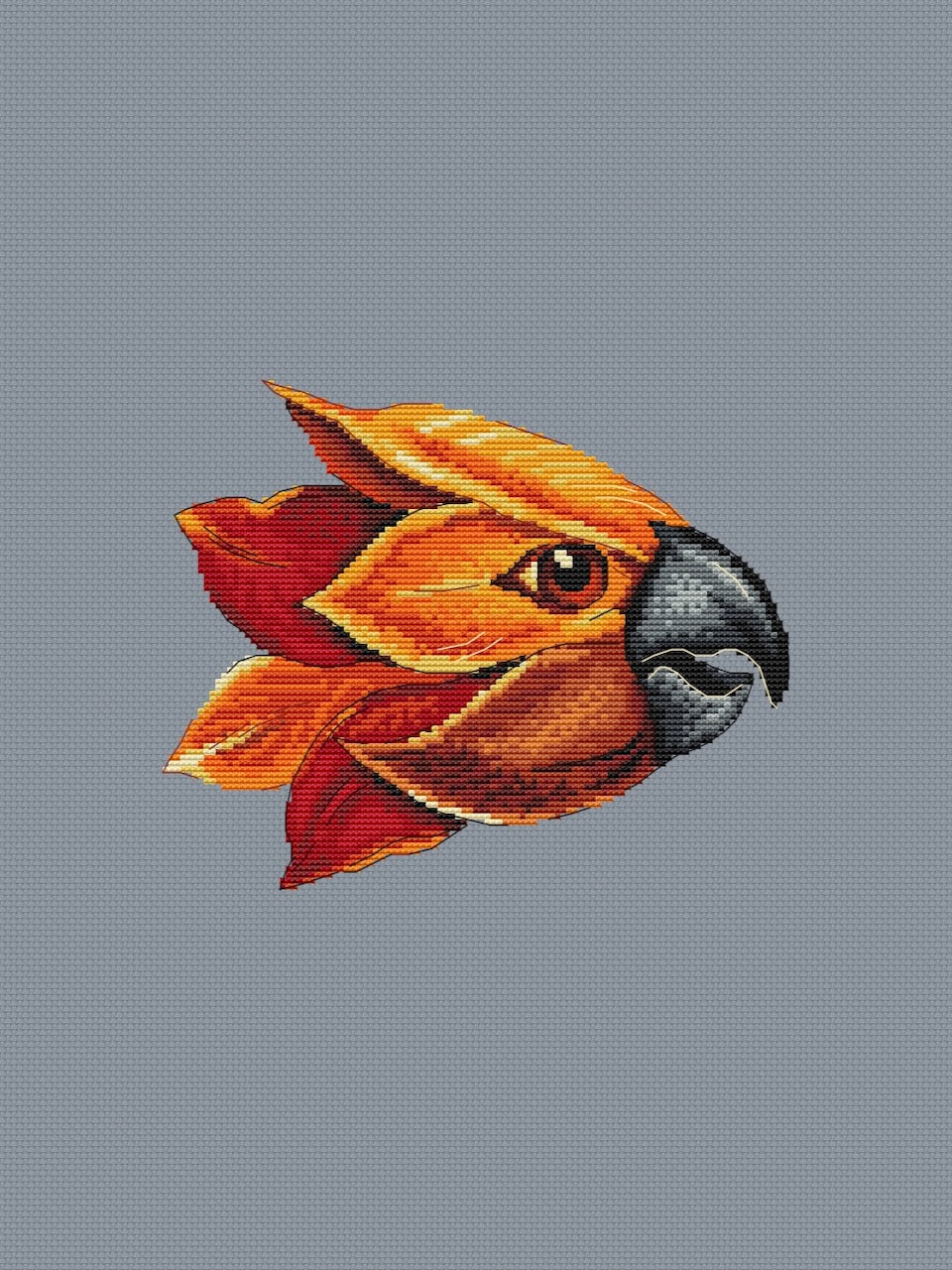 Flower-parrot - cross stitch pattern – Kate Stitch Land