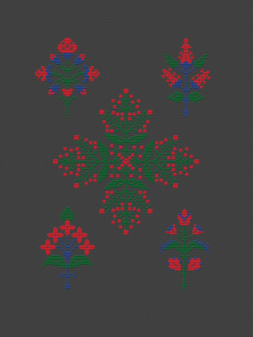 Floral Ornament - 1 - cross stitch pattern – Kate Stitch Land