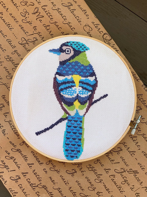 Jay bird - cross stitch pattern – Kate Stitch Land