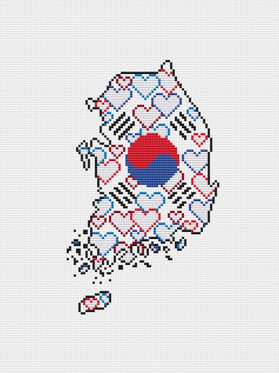 South Korea - cross stitch pattern – Kate Stitch Land