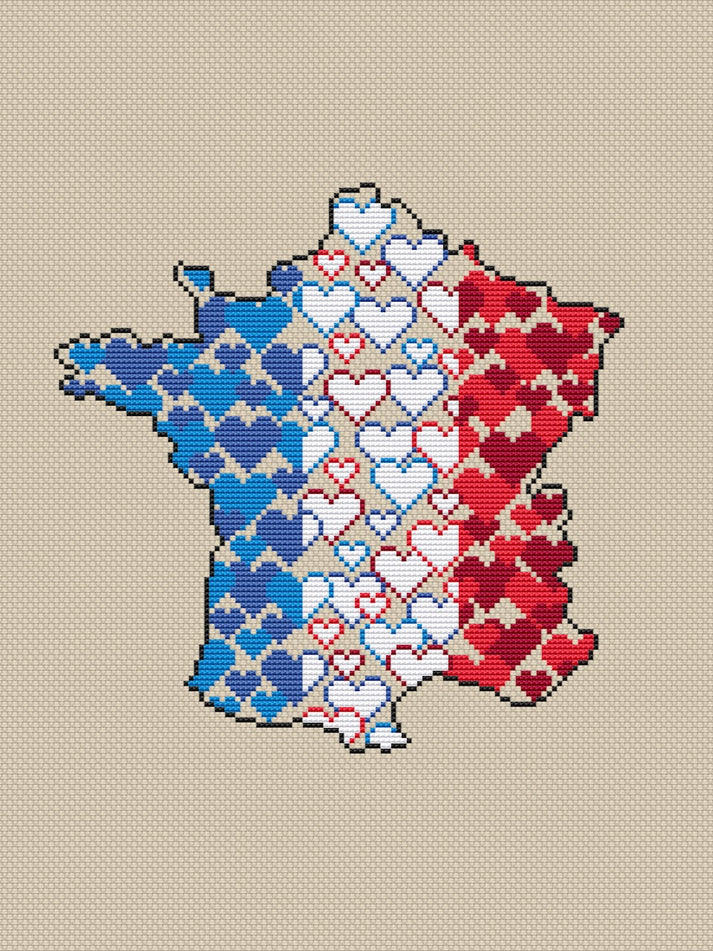 France - free cross stitch pattern – Kate Stitch Land
