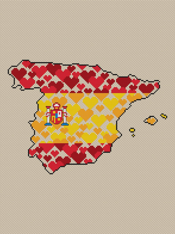 Spain - free cross stitch pattern – Kate Stitch Land