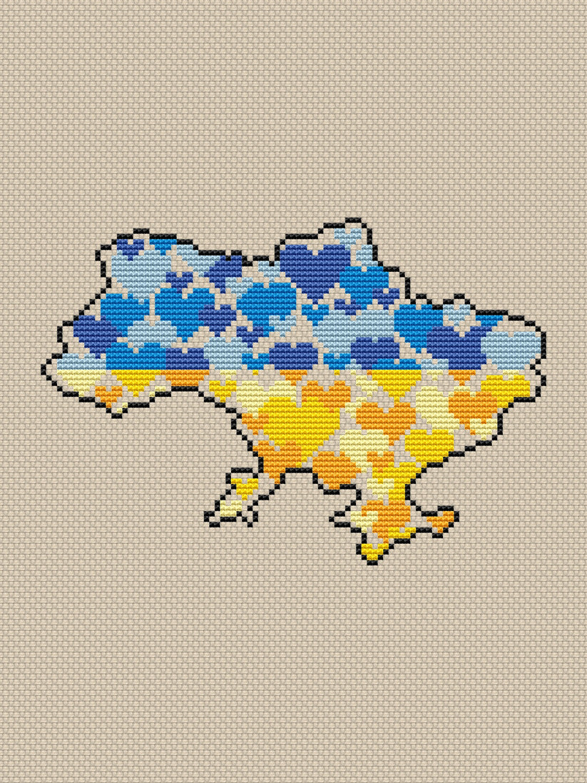 Ukraine - free cross stitch pattern – Kate Stitch Land