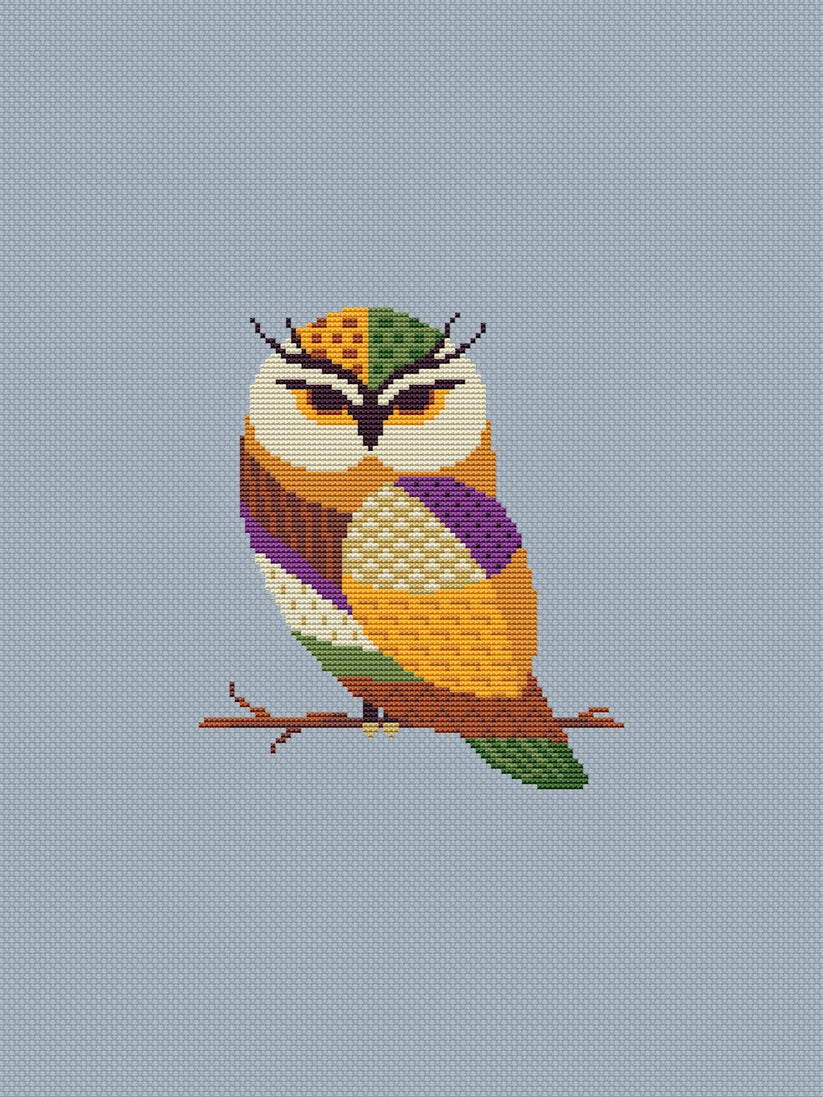 Colorful Owl - cross stitch pattern – Kate Stitch Land